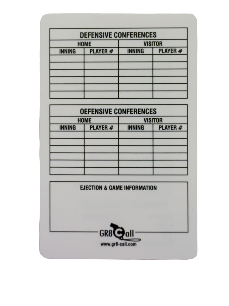 Umpire Rewritable Game Card – GR8 CALL